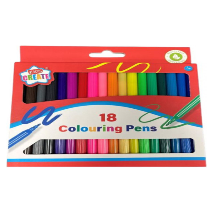 Pibi Kids Create Colouring Pens 18 Pack Age-3 Years & Above - Peekaboo