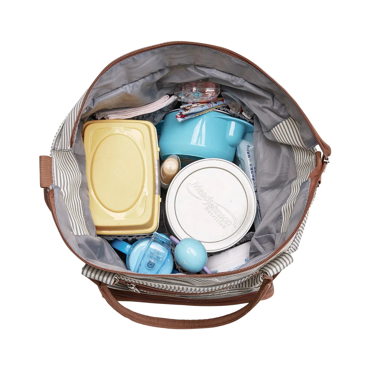 Pibi Multipurpose Diaper Tote Bag with Hooks Set of 7 Black/Ivory ...