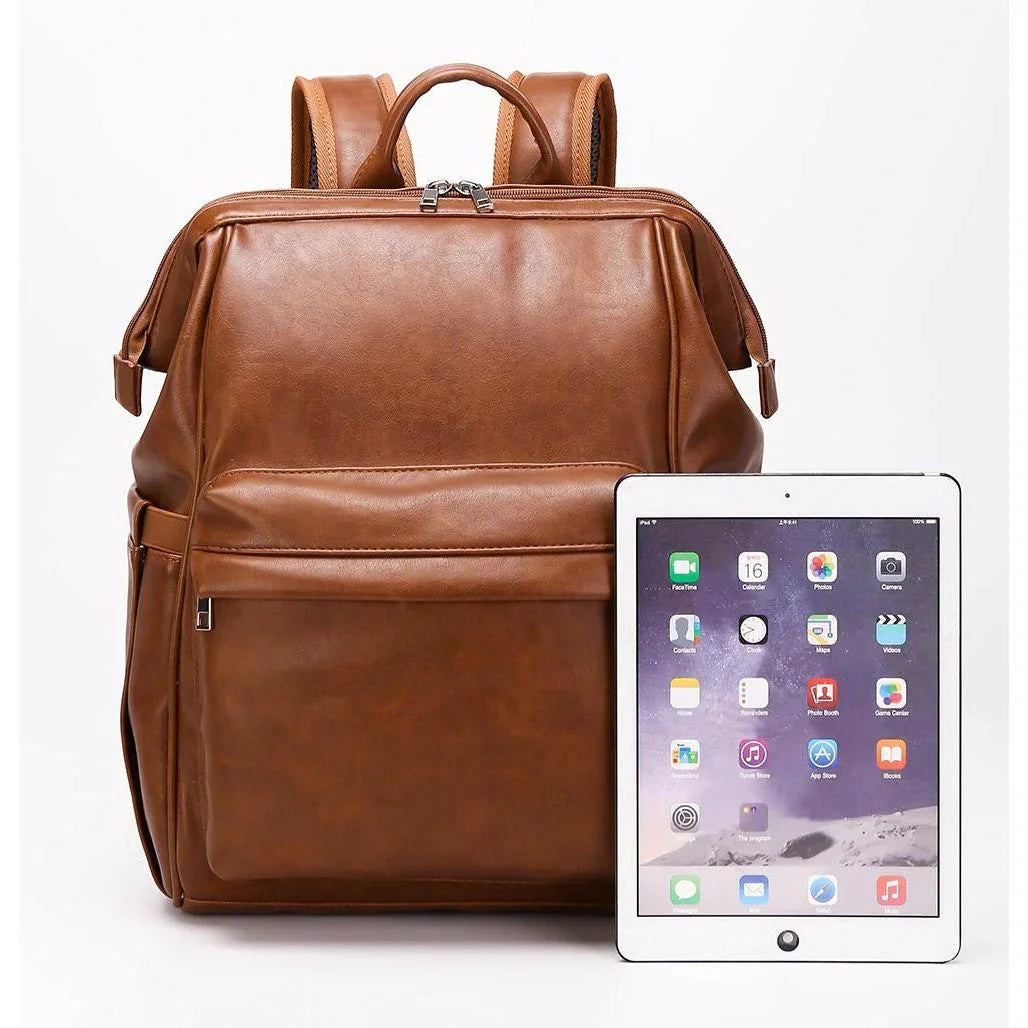 Pibi Mutipurpose Leather Diaper Backpack with Stroller Hooks, Diaper ...