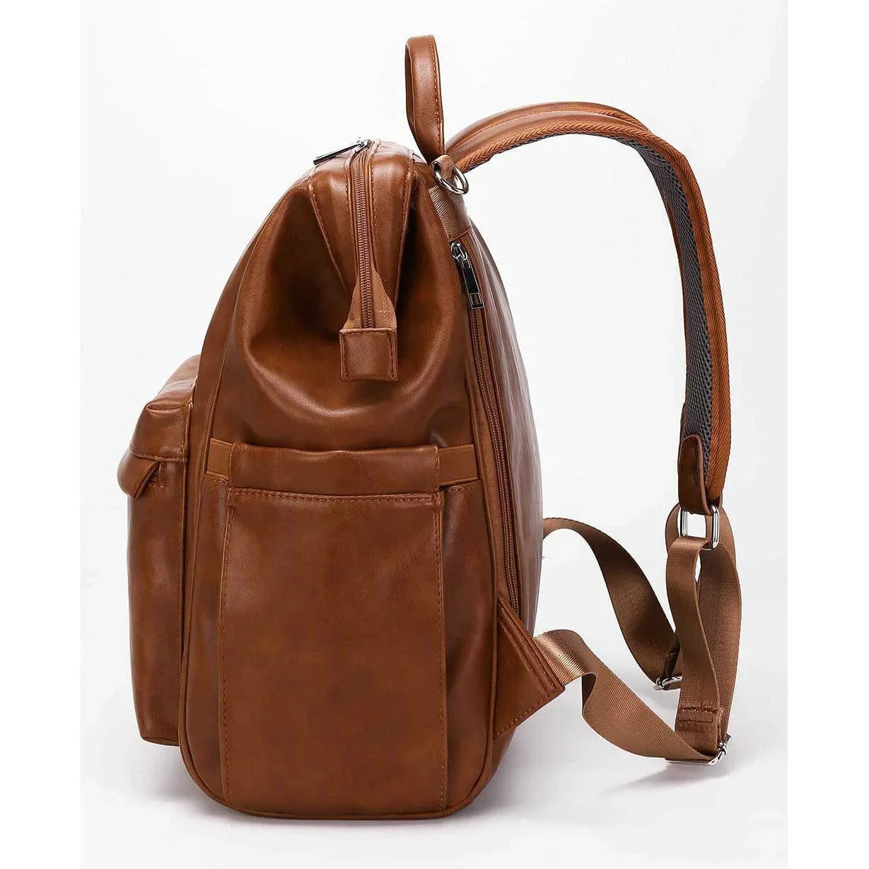 Pibi Mutipurpose Leather Diaper Backpack with Stroller Hooks, Diaper ...