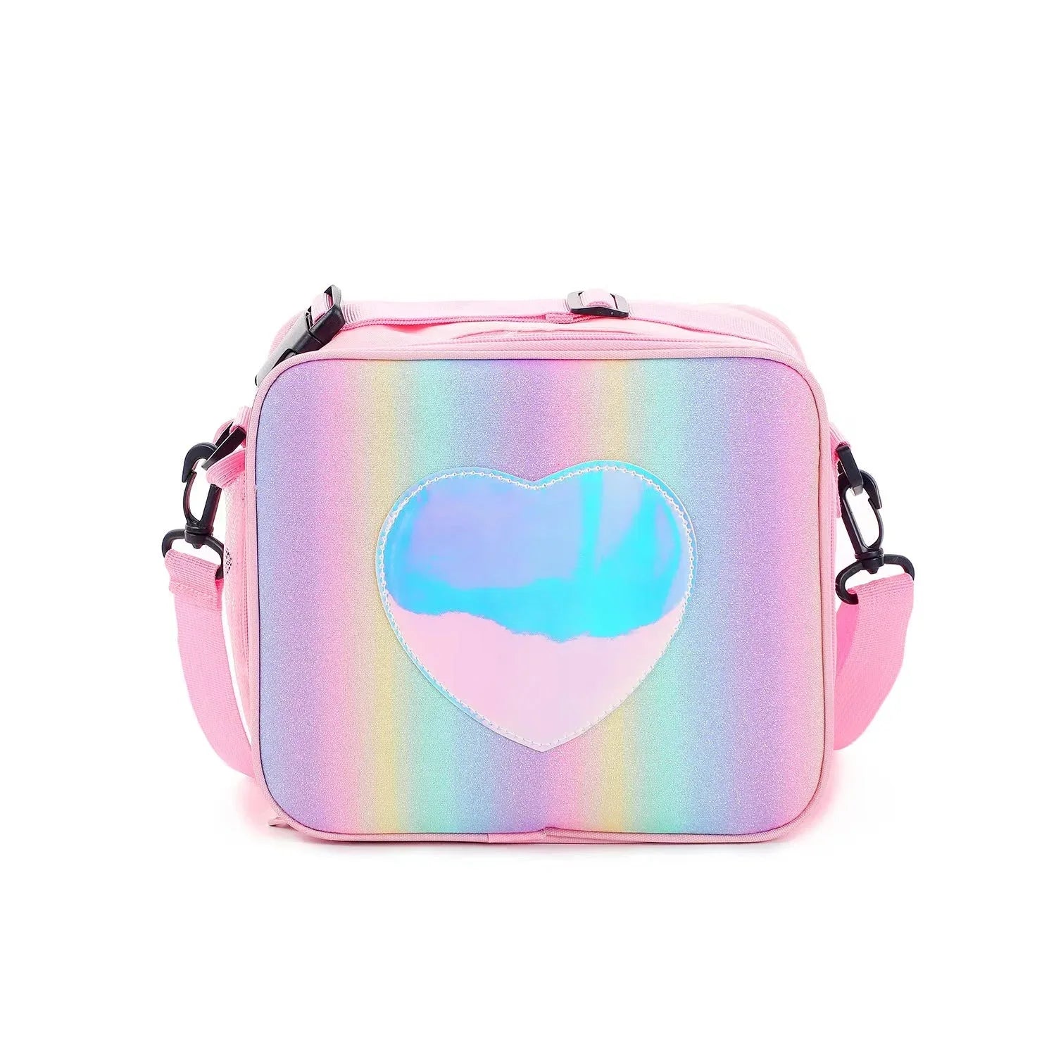 Pibi Rainbow Kids Lunch Bag with Adjustable Shoulder Strap (25 x 22 cm ...
