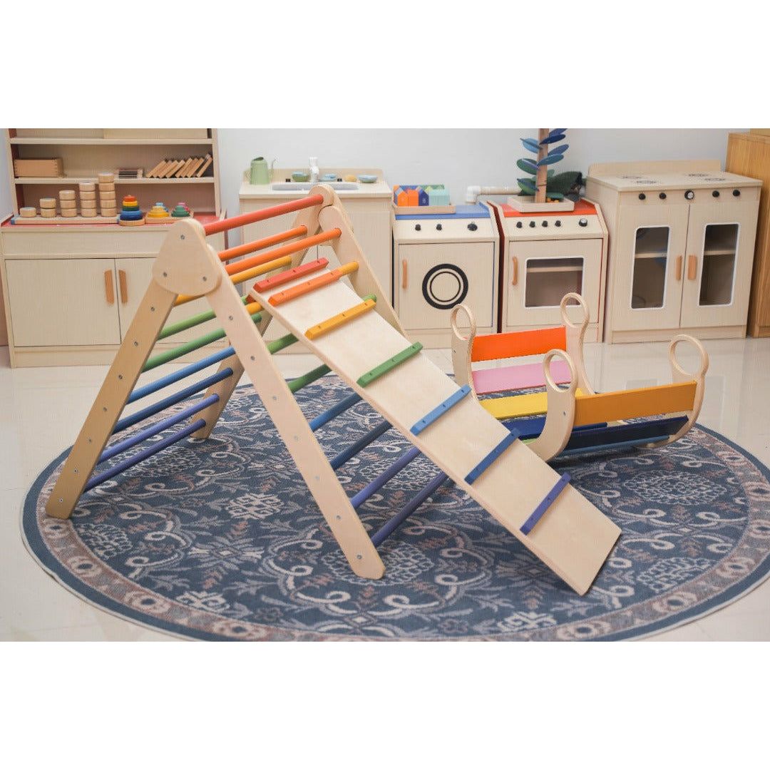 Pibi Rainbow Pikler Triangle With a Ramp Age- 9 Months to 5 Years ...