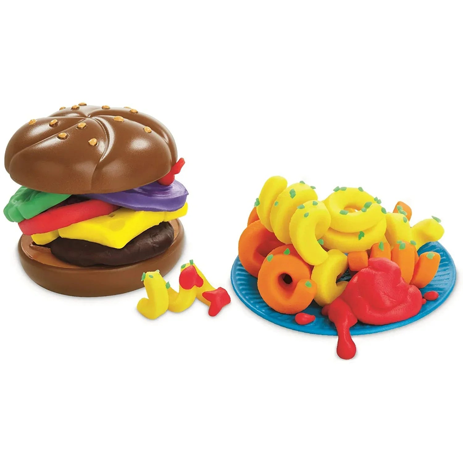 Hasbro Play-Doh Kitchen Creation Burgers and Fries Play Set 3Y+ - Peekaboo