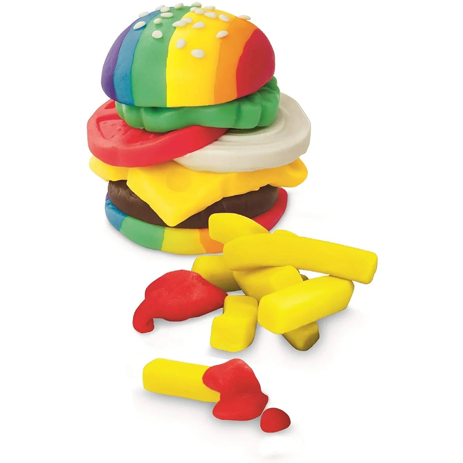 Hasbro Play-Doh Kitchen Creation Burgers and Fries Play Set 3Y+ - Peekaboo