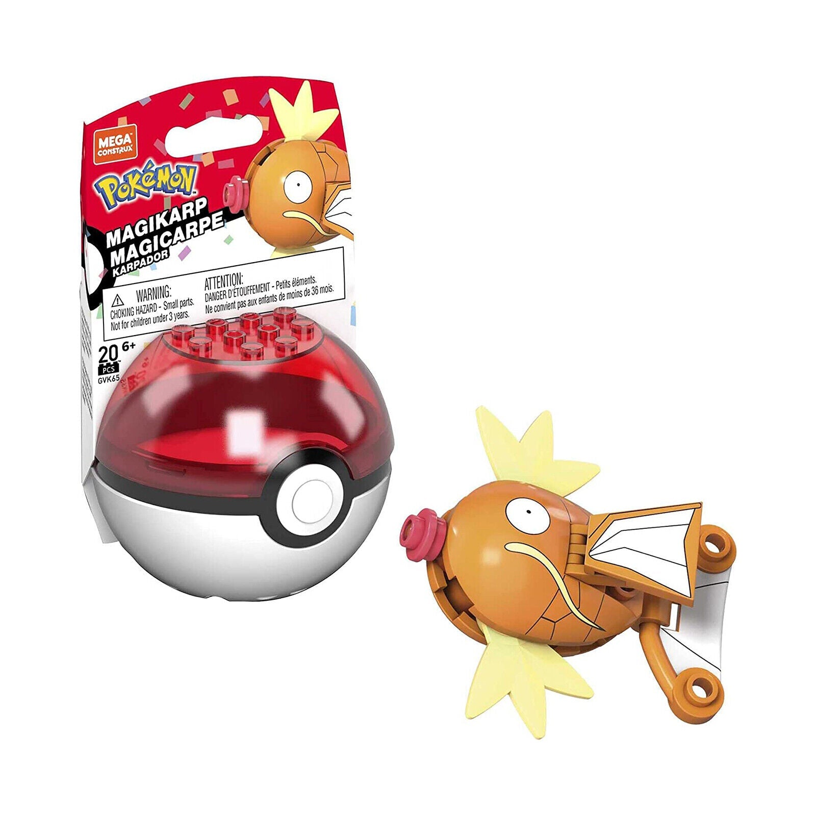 Pokemon Evergreen Series Magikarp Pokeball Figure Blocks Set (20 Pieces ...
