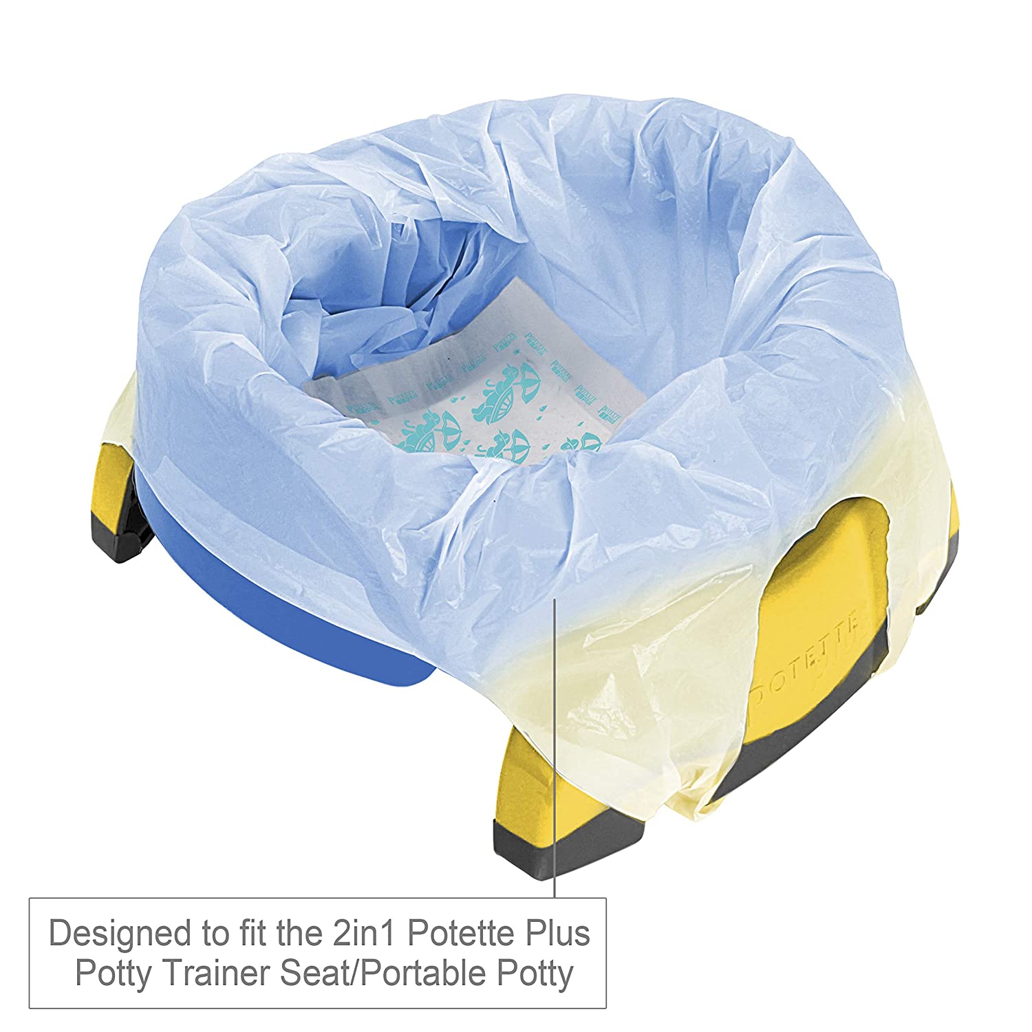 Potette Disposable Portable Potty Liners - 30 Pack 15M+ - Peekaboo