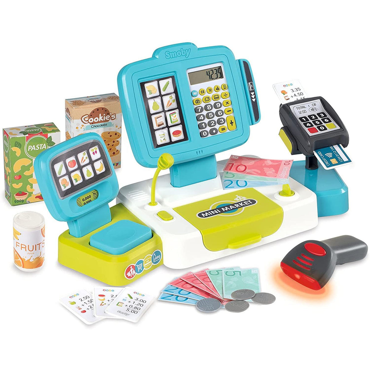 Smoby - Large Cash Register Multicolor Age-3 Years & Above - Peekaboo