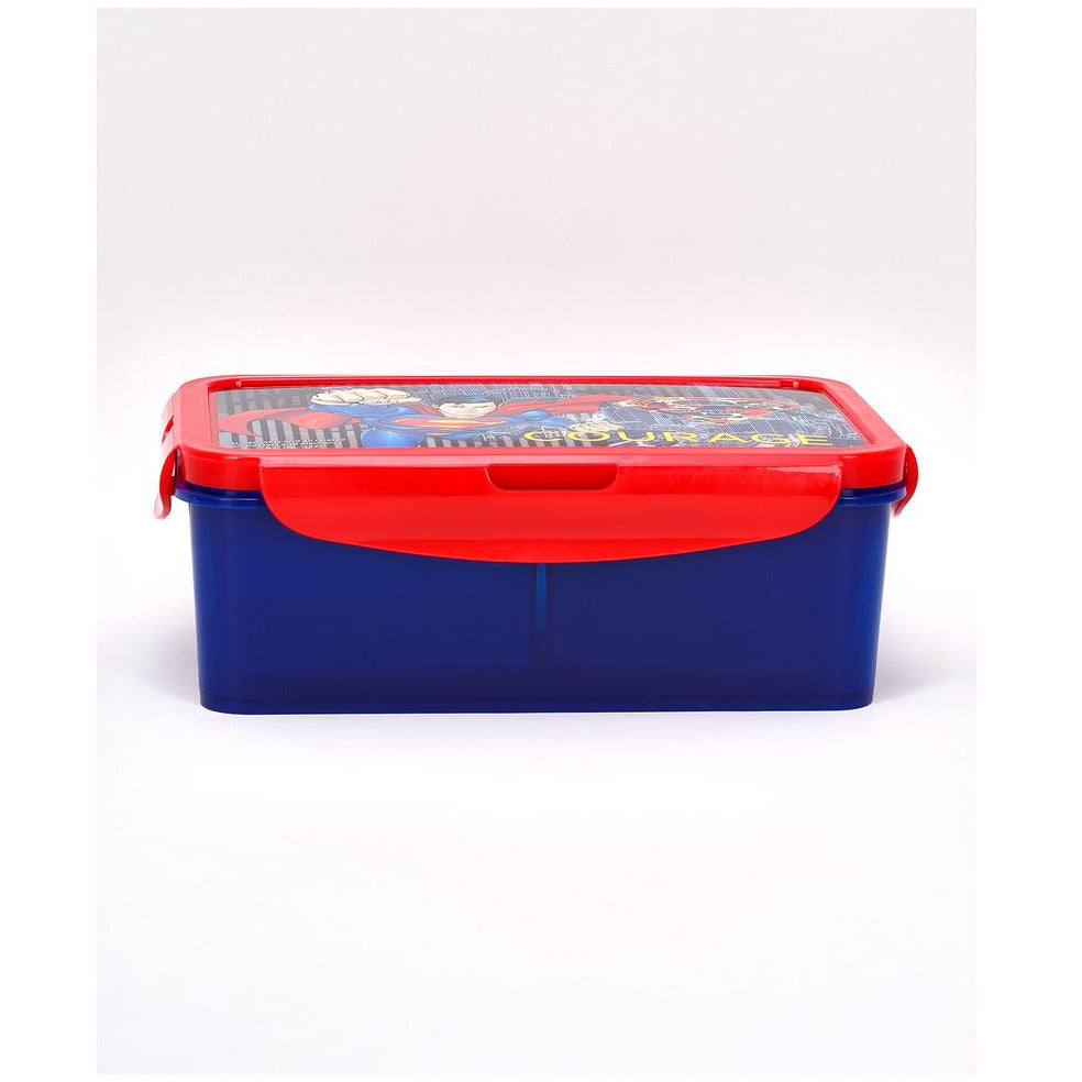 Superman Attack Plastic Lunch Box Age-4 Years & Above - Peekaboo