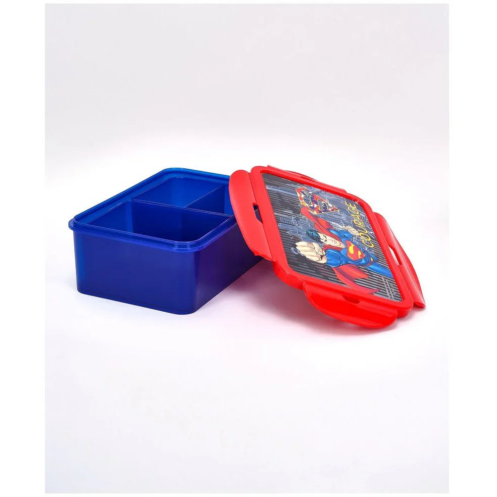 Superman Attack Plastic Lunch Box Age-4 Years & Above - Peekaboo