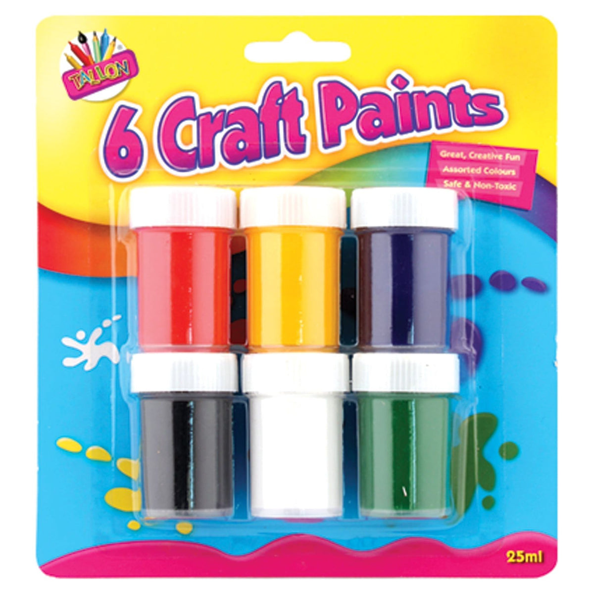 Artbox Craft Paint Pots Assorted Colours 6 Pack Age-3 Years & Above ...