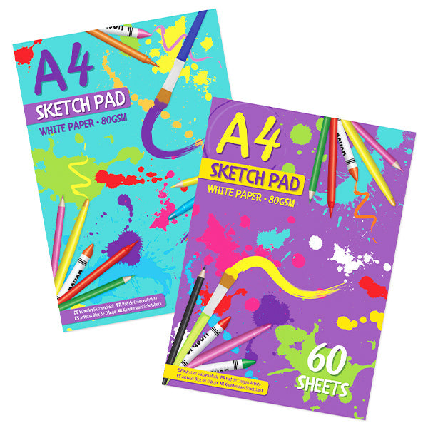 Pibi A4 80Gsm White Paper Sketch Pad 60 Sheets Assorted Age-3 Years ...