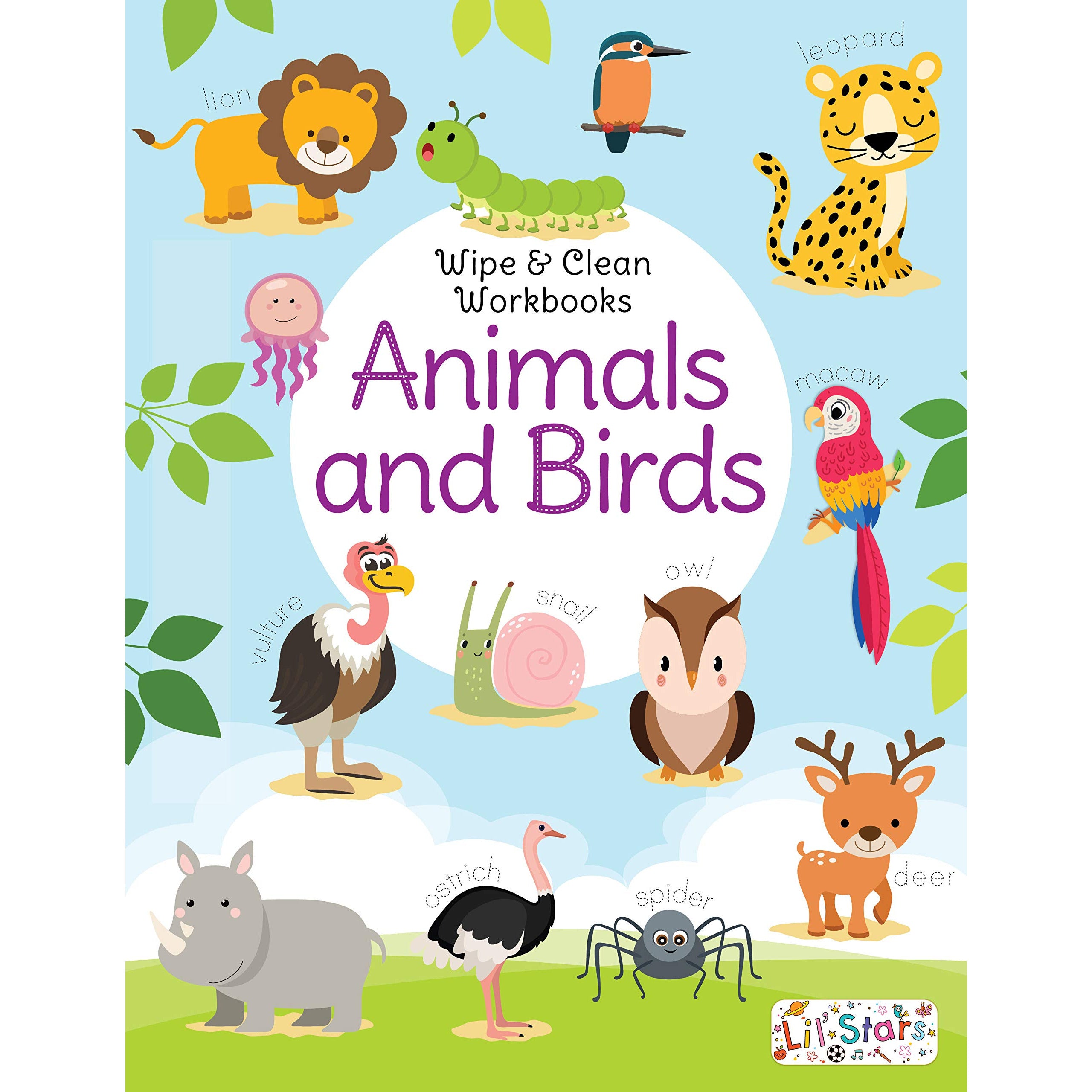 Wipe & Clean Workbooks Animals and Birds - Peekaboo