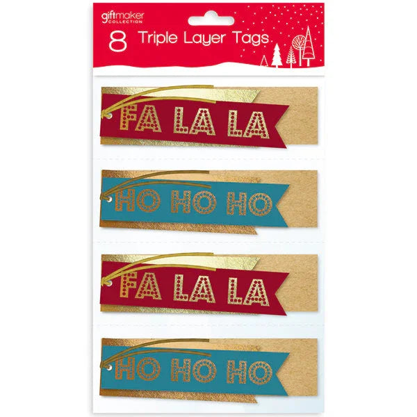 Giftmaker Triple Layer Christmas Gift Tags Assorted 8 Pack Age- Newborn ...
