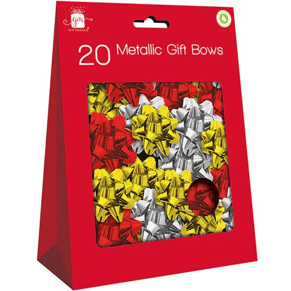 Giftmaker Assorted Colour Metallic Gift Bows 20 Pack Age- Newborn ...