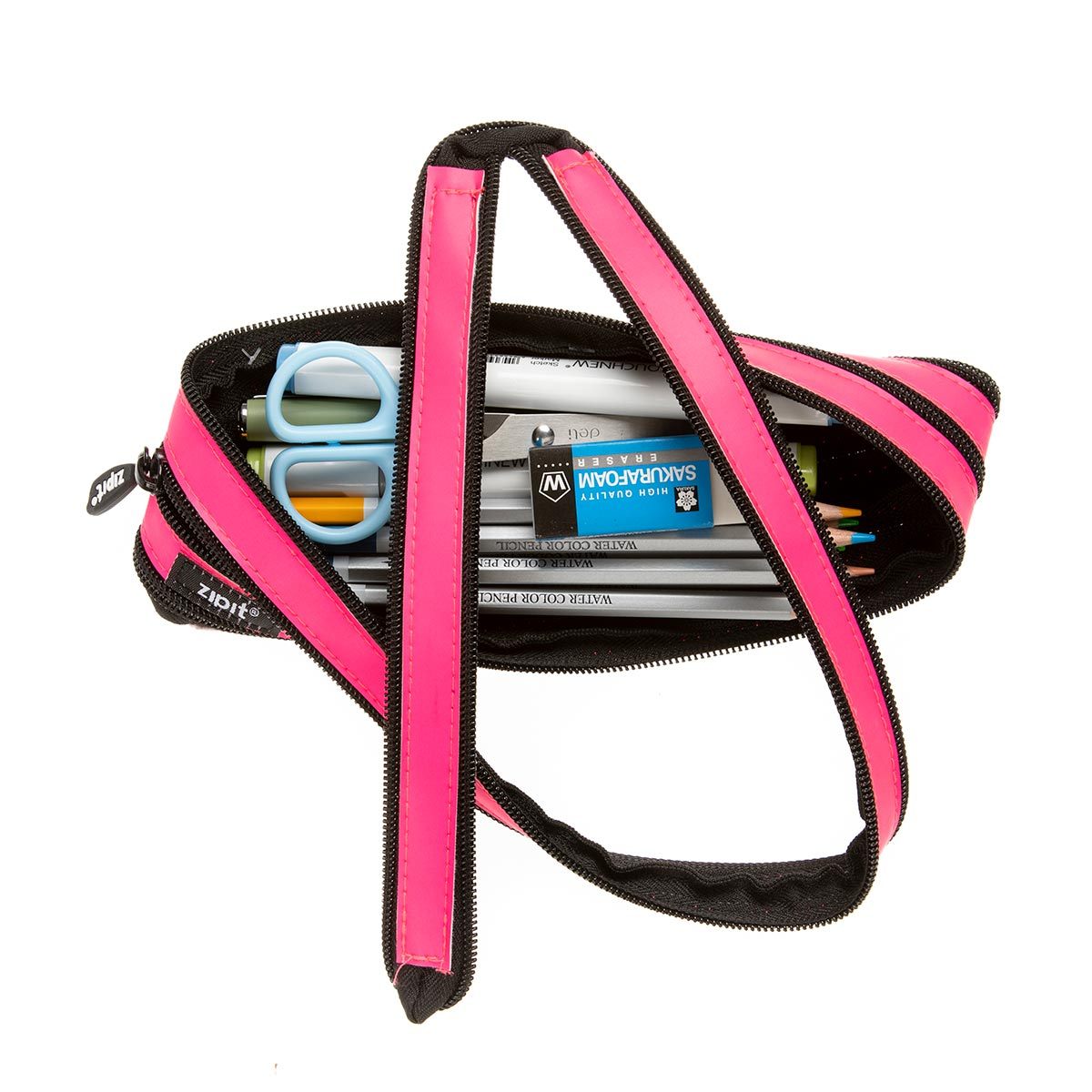 Zipit Neon Jumbo Pouch - Pink Kids - Peekaboo