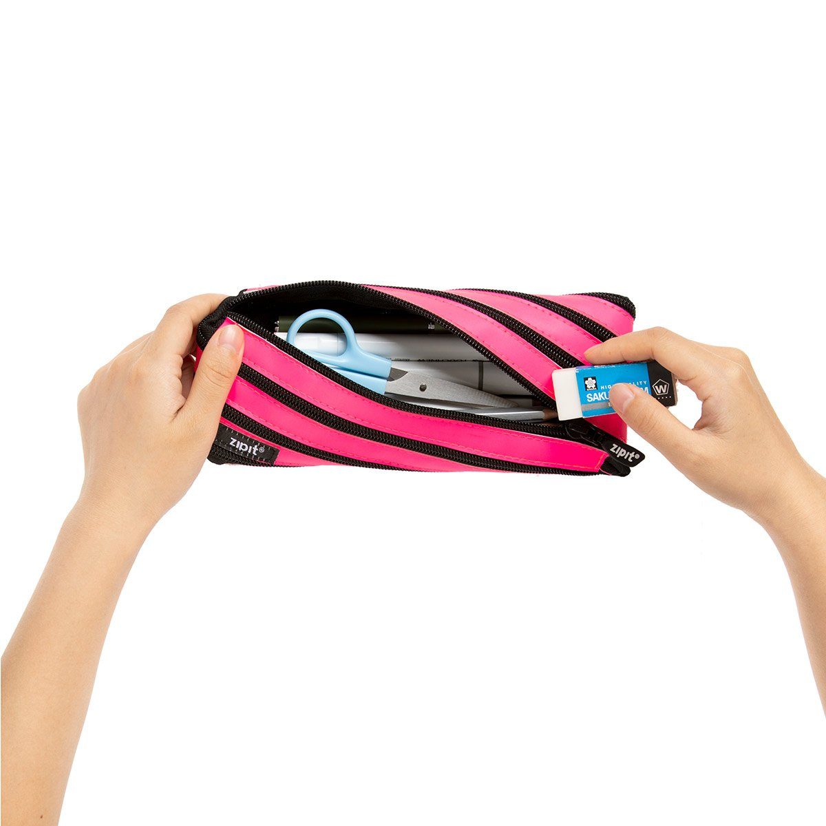 Zipit Neon Jumbo Pouch - Pink Kids - Peekaboo