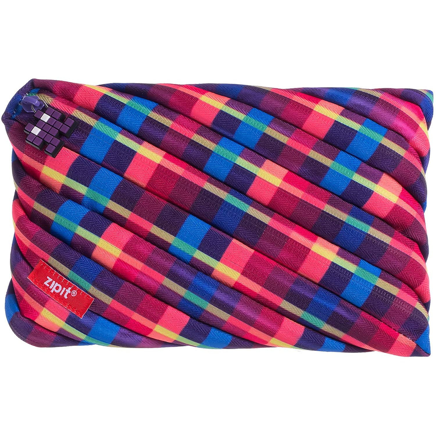 Zipit Pixel Jumbo Pouch - Purple Kids - Peekaboo