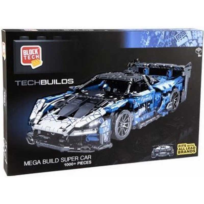 Block Tech Tech Builds Super Car Racer Blue Age-8 Years & Above - Peekaboo